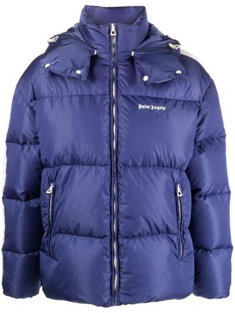 Palm Angels veste de sport &agrave; logo imprim&eacute; - Bleu