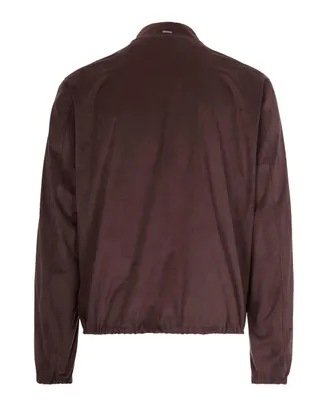 Herno Mens Suede-Effect Jacket Dark Brown Main Fabric: Polyester