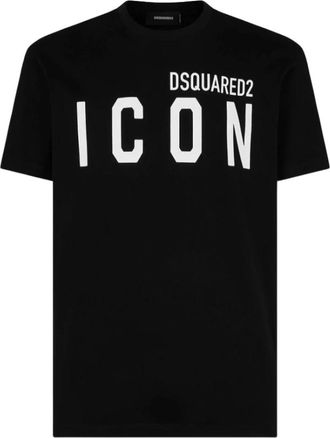 Dsquared2 Homme, Tops, Noir, Taille: XL Logo Icon T-Shirt