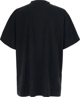 Balenciaga Maxi Logo Print T-Shirt - Black