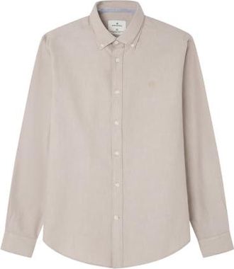 Springfield Oxford Tencel Melange Shirt with Peach Chemise, Beige, XL Homme