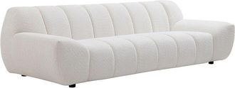 Vente-Unique Canap&eacute; 3 places en tissu bouclette blanc SORIELI