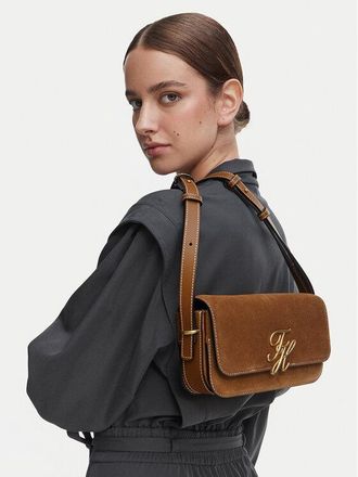Tommy Hilfiger Handtasche Script Leather Crossover Suede AW0AW19326 Braun