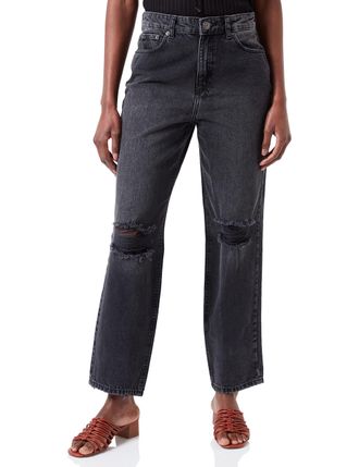 Only Damen Onlrobyn Ex Hw STR L Ak des Cro086 Noos Jeans, Washed Black, 32W / 32L EU