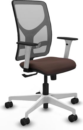 Piqueras y Crespo B&uuml;rostuhl, braun mit wei&szlig;en und schwarzen Armlehnen, h&ouml;henverstellbare Lendenwirbelst&uuml;tze, ausgestattet mit 3 Positionen und Schneideschaum, Grau/Dunk