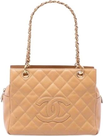 Chanel Pre-owned Cuir sacs-chanel - Femme - Pre-owned - Beige - Taille: ONE Size