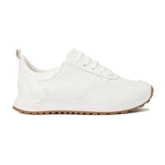 Kazar Wei&szlig;e Monogramm-Leder-Kombinationssneaker - - Shoes - Damen - Wei&szlig; - 36 EU