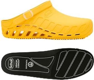 Scholl Clog Evo Jaune + Semelles Pro Antistatiques avec Memory Cushion pour Clog Evo - Jaune/Noir
