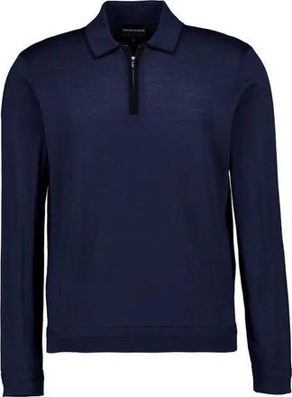 Emporio Armani Herren Pullover blau Schurwolle unifarben