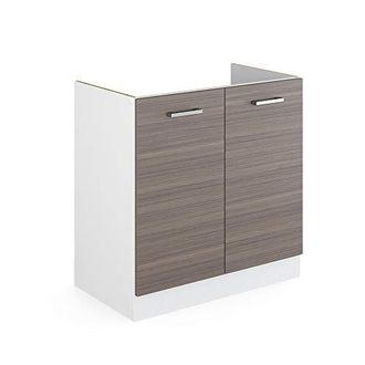 Vicco Meuble Bas sous-&eacute;vier R-Line, Gris/Blanc, 80 cm sans Plan de Travail