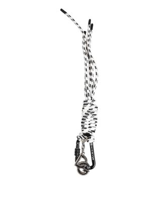 Dolce & Gabbana Mens Black White Polyester Tape String Dg Logo Keychain Keyring Pvc Accessory
