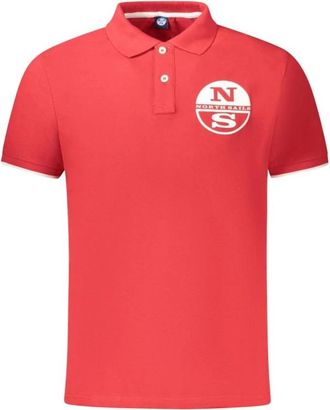 North Sails Rotes Baumwoll-Poloshirt Klassisches Design - - Tops - Herren - Rot - 2XL