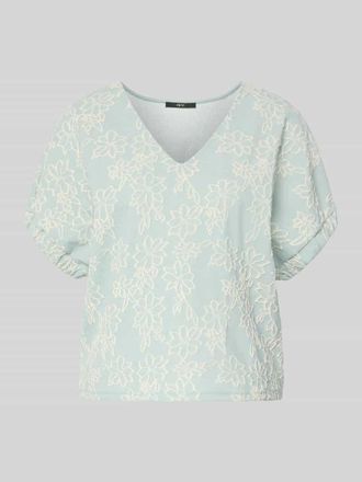 Zero T-Shirt im Allover-Look mit V-Ausschnitt