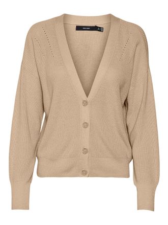 Vero Moda Damen Vmnewlexsun Short V-Neck Car Ga Noos L/S Strickware, Irish Cream, XL EU