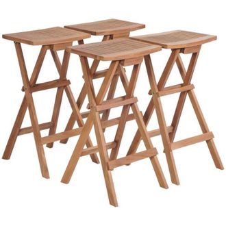 vidaXL Klappbare Barhocker 4 Stk. Massivholz Teak Vidaxl