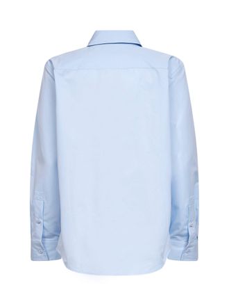 Burberry Womens Shirt Light Blue Cotton Poplin