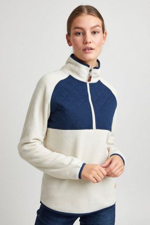 Oxmo Sweatshirt OXMalita Fleece Troyer mit Stepp-Detail