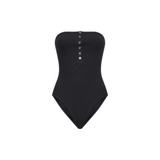 Toteme Femme, Maillots de bain, Bleu, Taille: 42 FR Maillot de bain une pi&egrave;ce c&ocirc;tel&eacute; sans bretelles