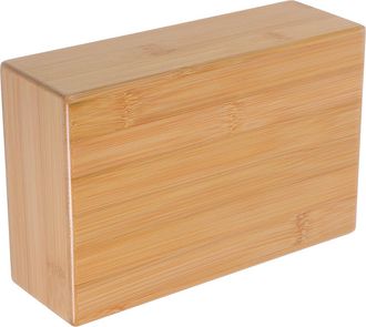 SOLUSTRE Nat&uuml;rlicher Bambus yogablock Ergonomisch Geformt Stabil und Langlebig Leichtes Fitnesszubeh&ouml;r f&uuml;r Yoga Pilates und Meditation zu Hause und Unterwegs