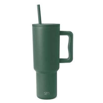 Simple Modern Thermobecher mit Strohhalm und Griff | Isolierter Edelstahl-Trinkbecher Eiskaffee-Reisebecher | Geschenke f&uuml;r Frauen und M&auml;nner | Trek | 1180ml | Fore