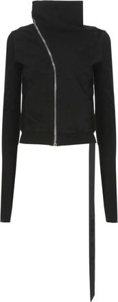Rick Owens Femme, Sweatshirts et sweats &agrave; capuche, Noir, Taille: 38 FR Asymmetric Zip Mountain Sweater
