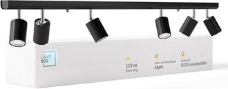 Lightbox plafonnier LED 6 flammes | spot de plafond avec spots orientables | lampe pour le salon, la cuisine ou la chambre (intérieur) | 6 x douille GU10 | en 