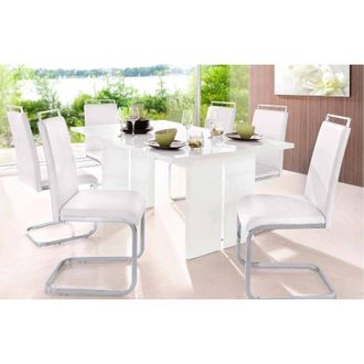 Dmora Esstisch Ddesogu, Rechteckiger Designtisch, Küchentisch, 100% Made in Italy, cm 160x90h75, glänzend weiß - Dmora