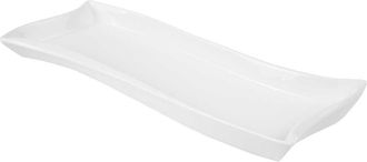 Dajar AMBITION Servierplatte weiß groß 35,4 x 14 cm Salsa Welle Langer Servierteller aus Porzellan leicht geschwungen Spülmaschine & Mikrowelle 1 Stück