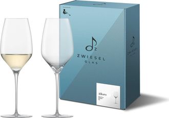 Zwiesel Glas Riesling Weißweinglas Alloro (2-er Set), in Handarbeit mundgeblasene Weingläser, ästhetische Tritan-Kristallgläser für Weißwein (Art.-Nr. 122093)