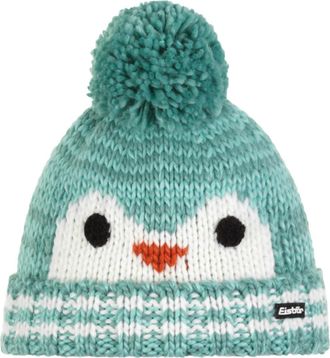 Eisb&auml;r M&uuml;tze Rico Pompon Kids T&uuml;rkis - niedliche Pinguin Winterm&uuml;tze Jungen & M&auml;dchen - 53 cm (5-6 Jahre) - warme kuschelige mit Fleece Futter Bommelm&uuml;tze St