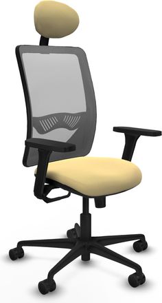 Piqueras y Crespo Gepolsterter Schreibtischstuhl Zulema mit 3D-Armlehnen, h&ouml;henverstellbarer Lendenwirbelst&uuml;tze und festem Kopfteil, ausgestattet mit 3 Positionen und S
