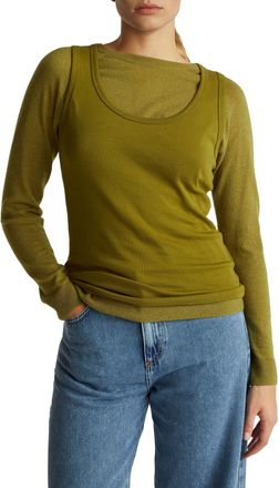 Benetton Damen Maglia M/L 1035d1p17 Pullover, grün, M