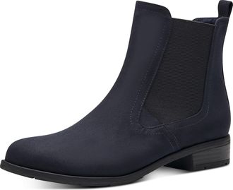 Marco Tozzi Damen Chelsea Boots Flach zum Schlupfen, Blau (Dk.Navy), 42 EU