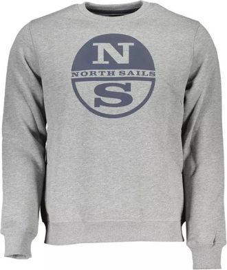North Sails Graues Logo Sweatshirt Rundhals - - Sweatshirts & Hoodies - Herren - Grau - 2XL