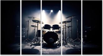 Islandburner Bild auf Leinwand Schlagzeug Drum Set Stage Band Spot Lighting Spotlight Kinderzimmer Bilder Wandbilder Poster JBYU-5P