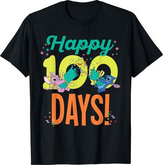 Disney Stitch & Angel Happy 100 Days of School 100th Day T-Shirt