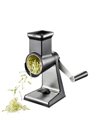 GEFU Allzweckreibe Transforma, Grau, Schwarz, Metall, Kunststoff, 13.6x28x28.1 cm, Restehalter, Kochen, K&uuml;chenhelfer, K&uuml;chenreiben