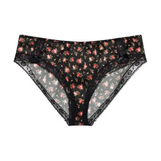 Dolce & Gabbana Seiden-Slips mit Blumenmuster - - Underwear - Damen - Schwarzk - L