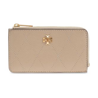 Tory Burch Charlie Quilted Zip Card Case - - Accessories - Damen - Beige - ONE SIZE