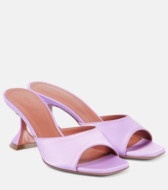 Amina Muaddi Pantoletten Lupita 70 aus Satin