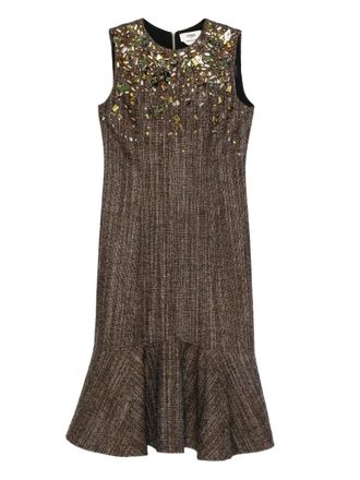 Fendi robe &agrave; volants - Marron