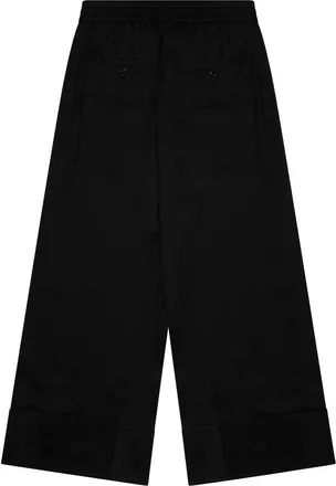 Toteme Wide-Leg Satin Drawstring Trousers - Black