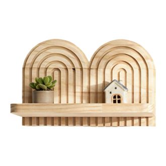 Generic Schwebende Holzregale - B&ouml;hmische Holzregale, bohrfreies dekoratives, nat&uuml;rliche Holzmaserung, rustikales Eckwandhalterungsregal | B&ouml;hmisches geometri