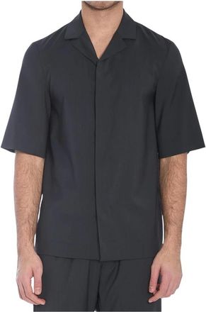 Barena Homme, Chemises, Gris, Taille: XL Chemise &agrave; Manches Courtes &agrave; Col Cubain