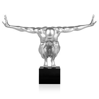 World Art TW60417 Harz-Skulptur Gleichgewicht Moderne Harz Skulptur Statue mit Marmor Basis, Harz, 59x80x31 Cm