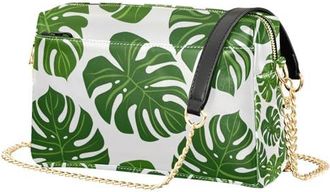 Mnsruu Sacs à bandoulière en cuir sans couture pour femme, motif feuilles de Monstera