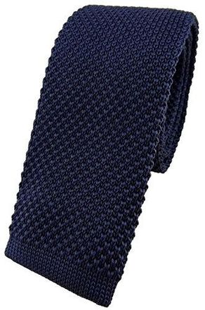 TigerTie qualité cravate tricotée en marine bleu foncé unicolor