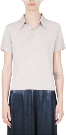 Maison Margiela Femme, Tops, Rose, Taille: 42 FR Haut Polo Bouton Manches Courtes