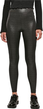 Urban Classics Damen Ladies High Waist Glamour Leggings Yoga Pants, Sparklingblack, L EU