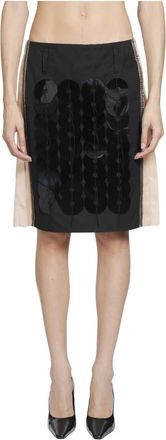 Marni Popeline-Rock mit Vinylscheiben-Applikationen - - Skirts - Damen - Schwarzk - S